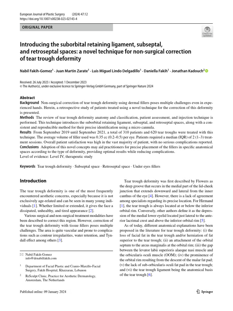 Article Tear Trough | PDF | Surgery | Clinical Medicine