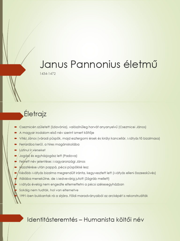 Janus Pannonius Életmű | PDF