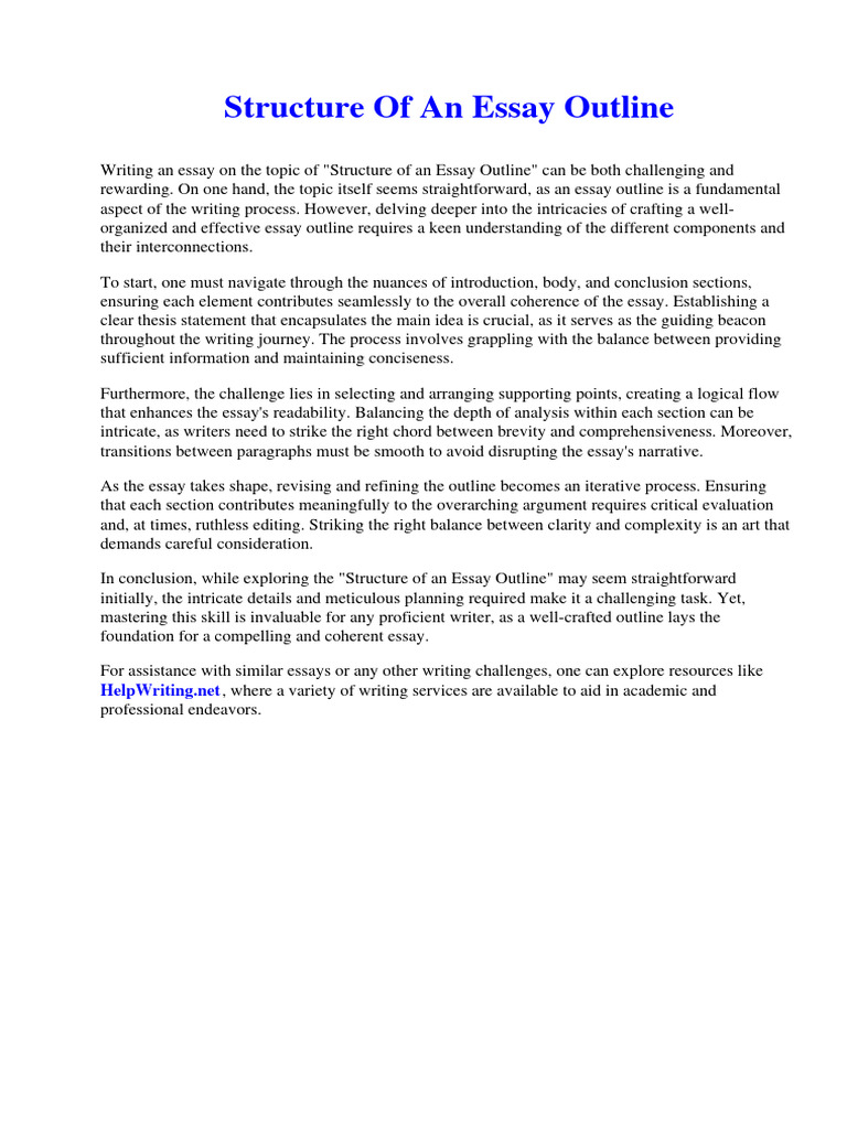 Essay Outline Structure Explained | PDF | Homelessness | Essays