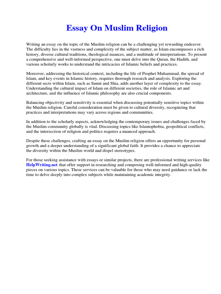 Essay On Muslim Religion | PDF | Federal Bureau Of Investigation ...