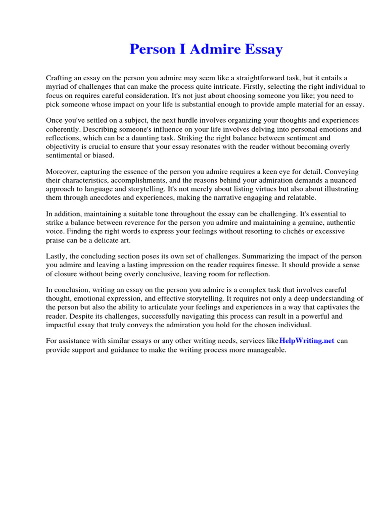 Person I Admire Essay | PDF | Southwest Airlines | Airlines