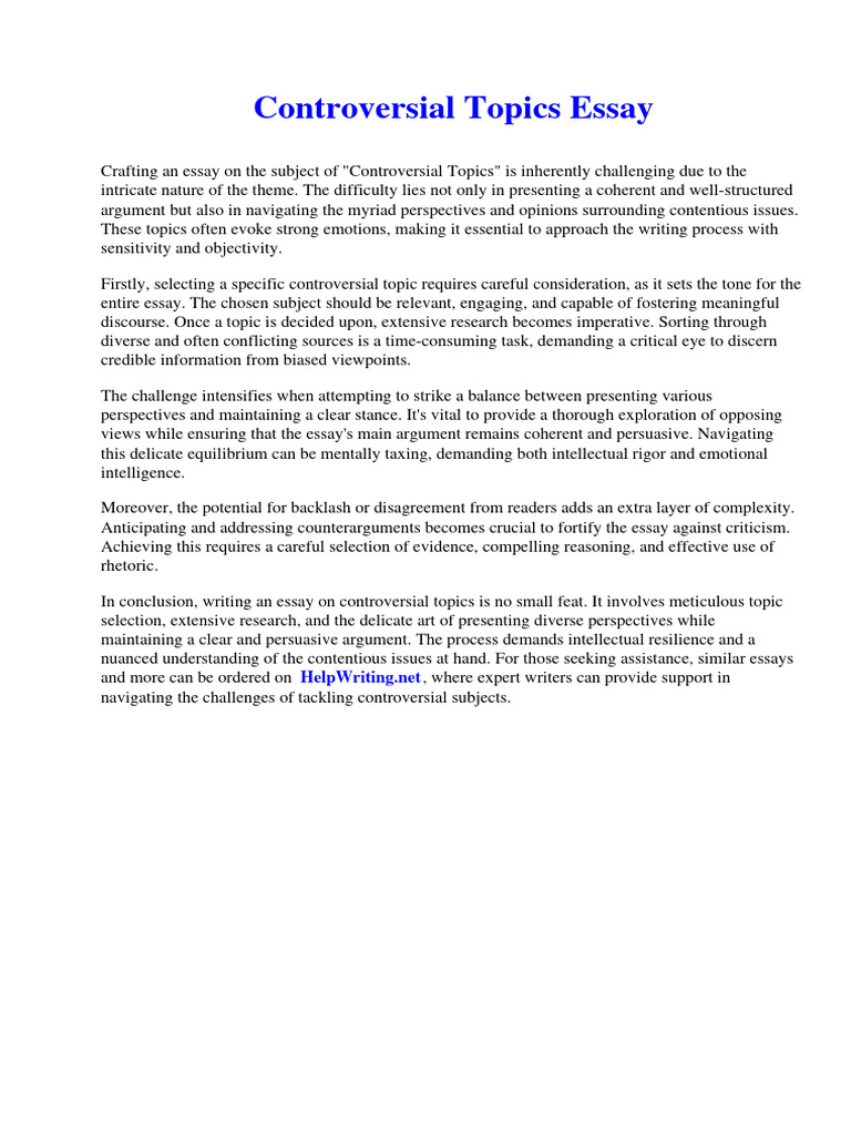 Controversial Topics Essay | PDF | Methamphetamine | Nursing