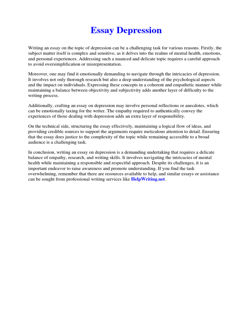 Essay Depression | PDF