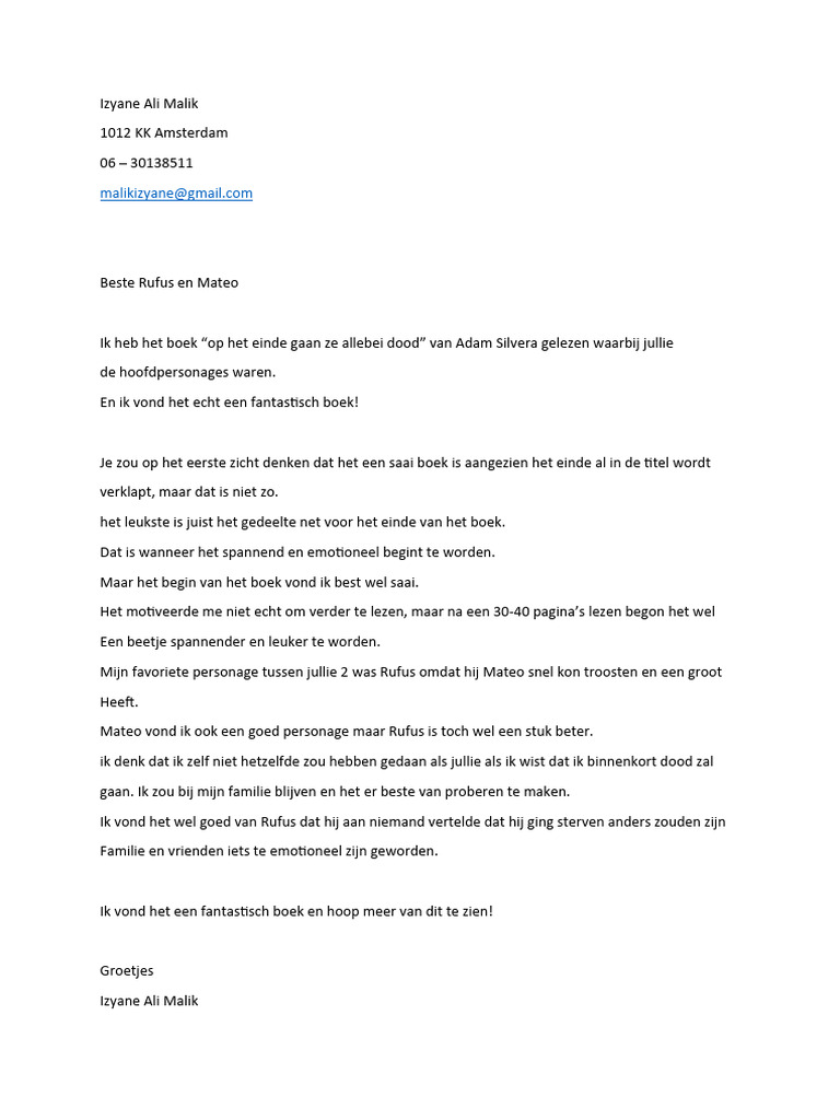 Nederlands Schrijfopdracht Boek dw3 | PDF