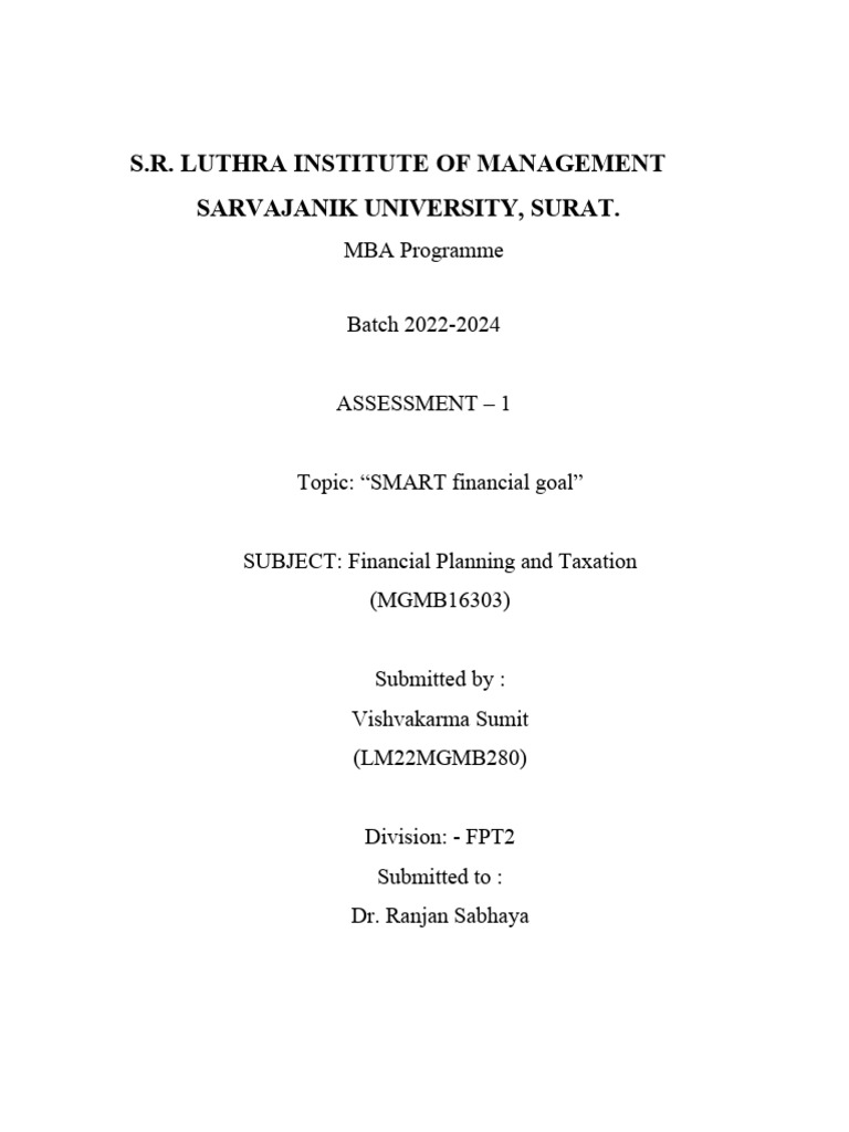 FPT2 Assignment-1 LM22MGMB280 | PDF | Investing | Time Value Of Money