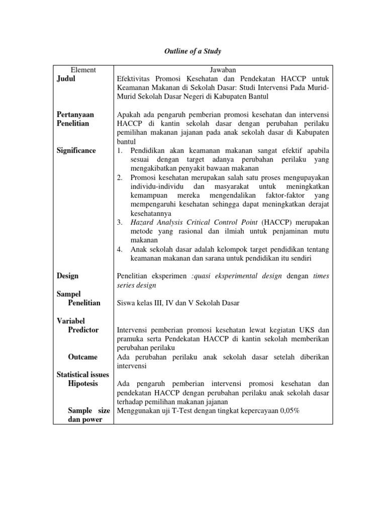 Contoh Outline Thesis | PDF