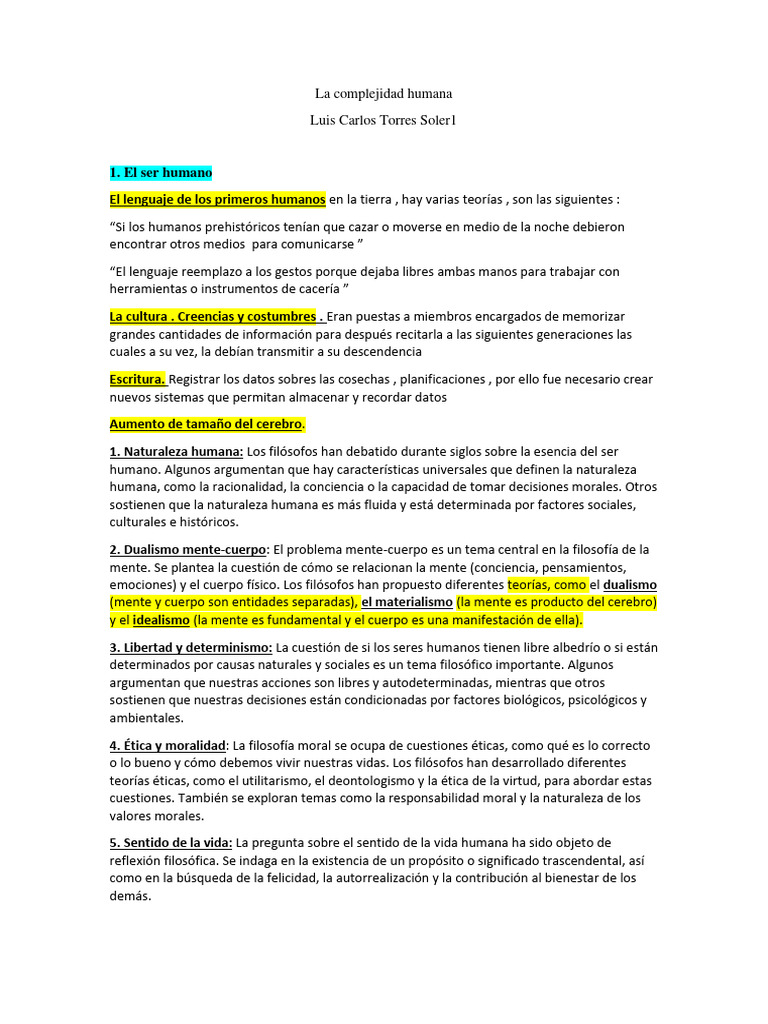 La Complejidad Humana Exposicion | PDF | Organismos | Creatividad