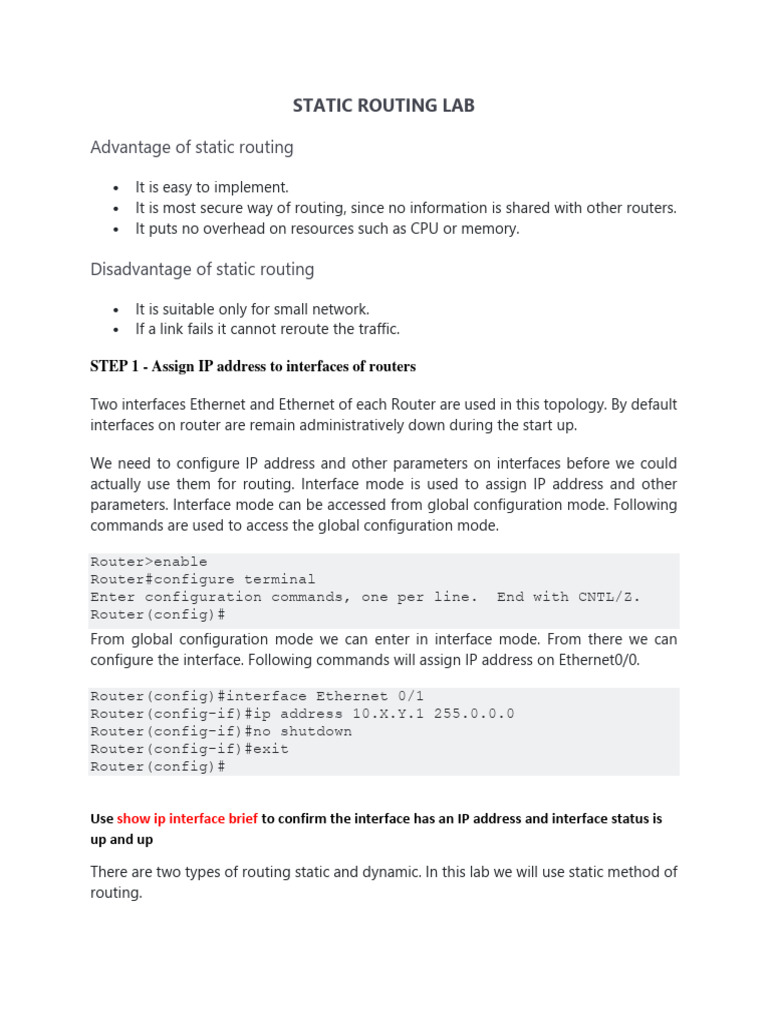 Static Routing Lab Download Free Pdf Router Computing Routing