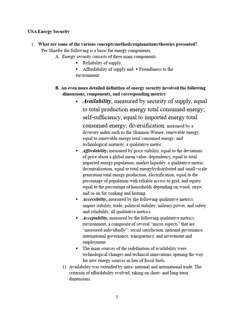 USA Energy Policy Reading Analysis | PDF