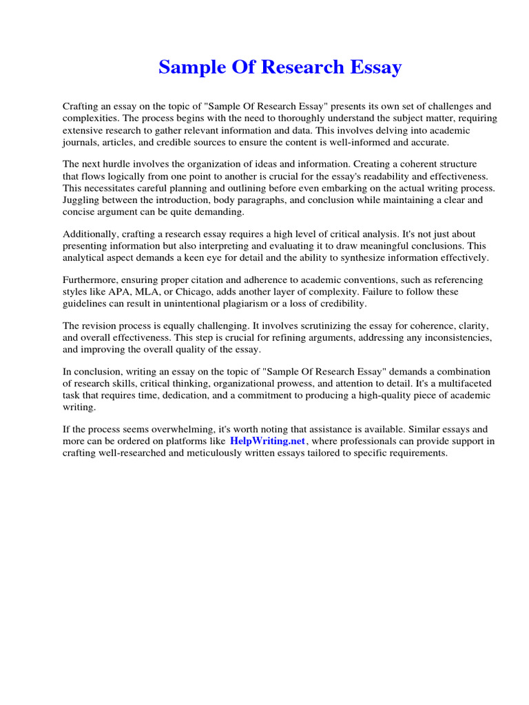 Sample of Research Essay | PDF | Fungus | Characters In Romeo And Juliet