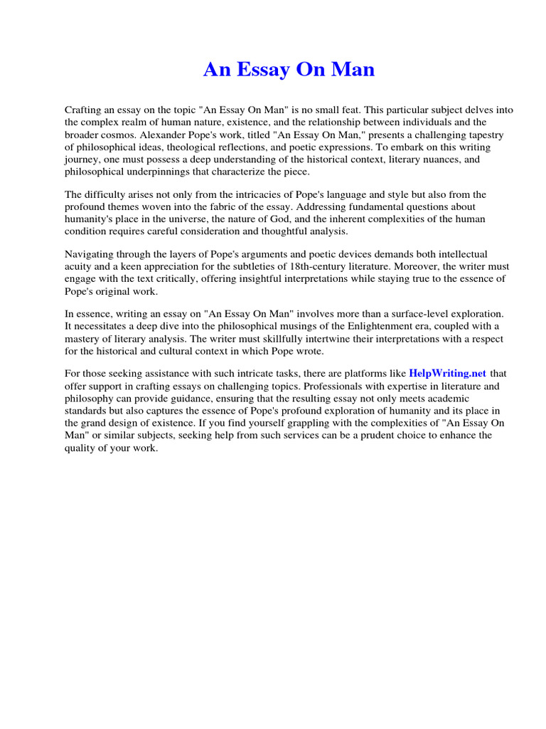 An Essay On Man | PDF | Outer Space | Space Exploration