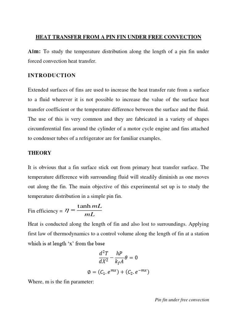 Pin Fin Experiment Forced | PDF