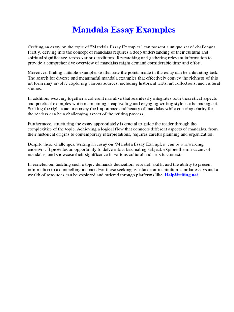 Mandala Essay Examples | PDF | Essays | Information