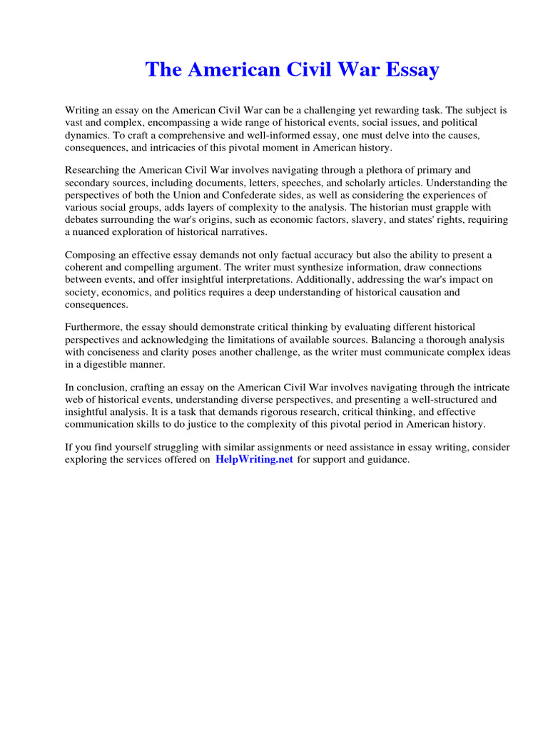 The American Civil War Essay | Download Free PDF | Epic Of Gilgamesh ...