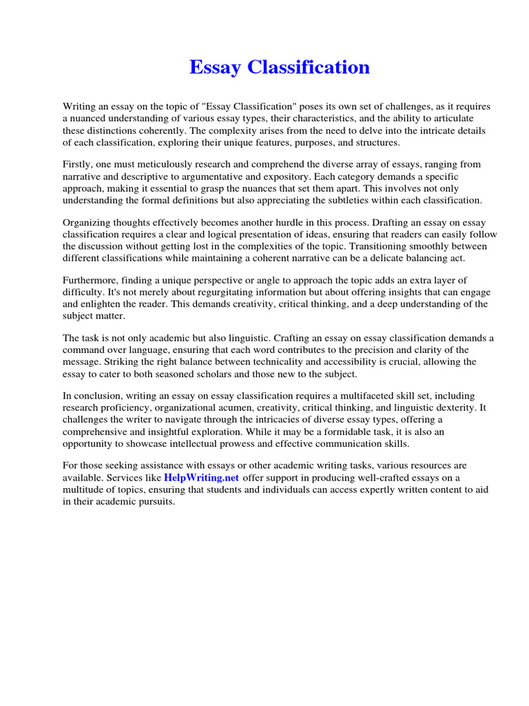 Essay Classification | PDF | Sun | Essays