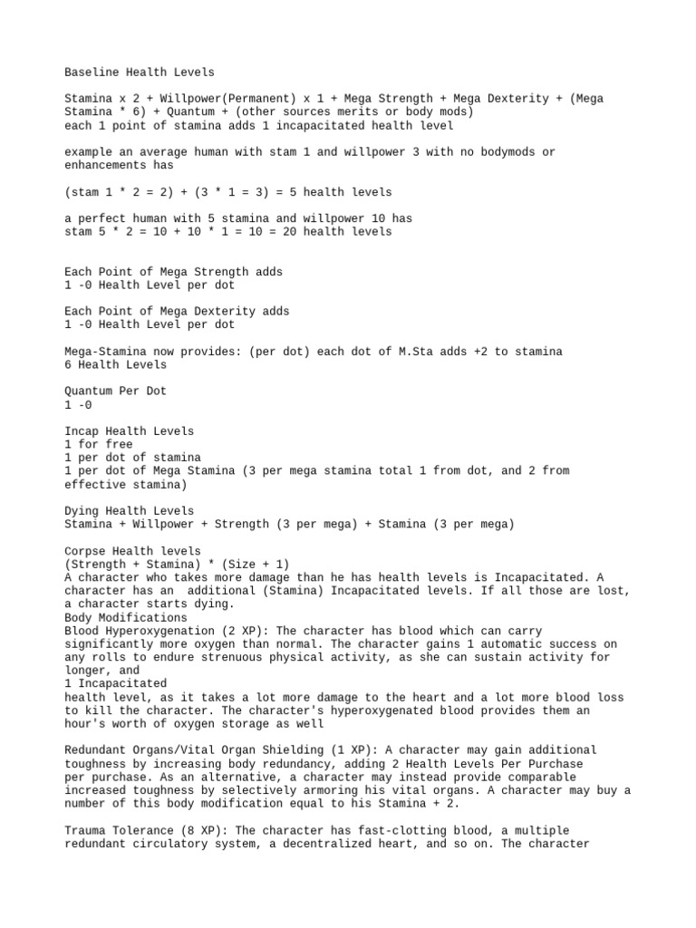 Baseline Health Levels | Download Free PDF | Endurance | Blood