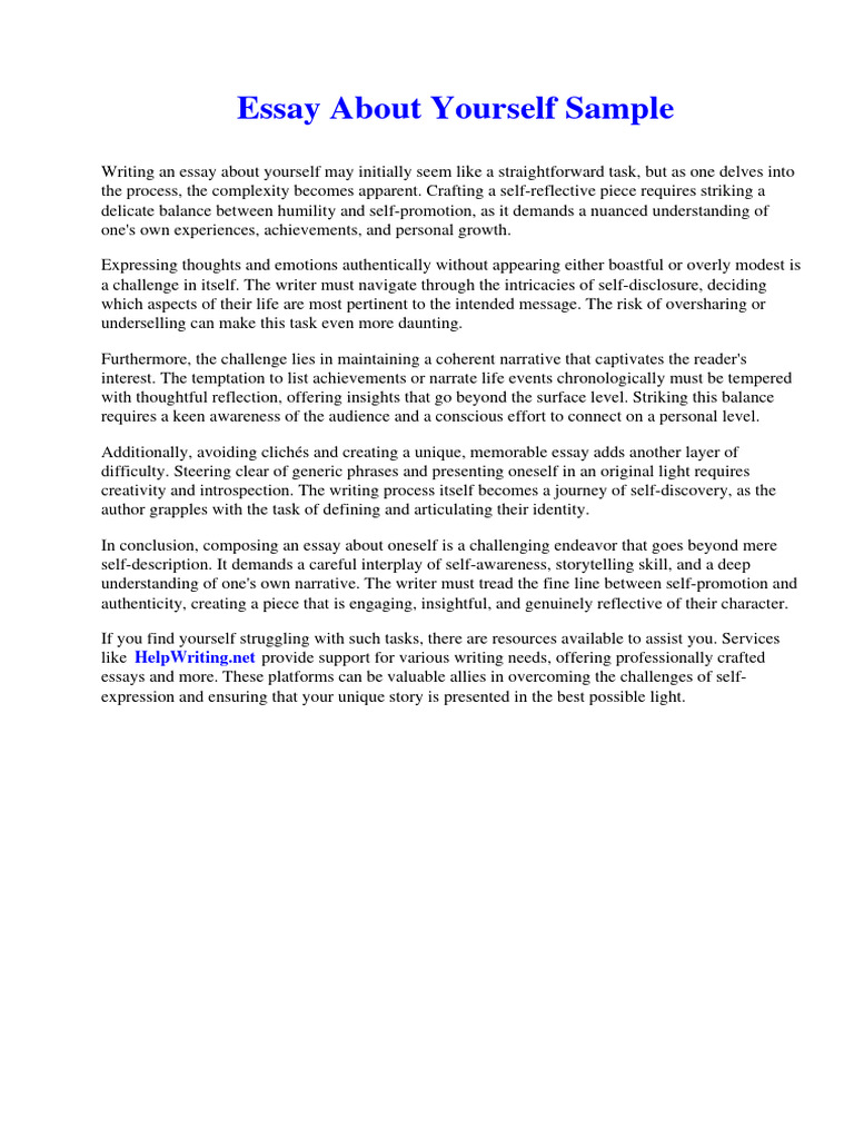 Crafting a Self-Reflective Essay | PDF | United States Postal Service ...