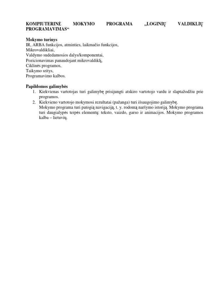Loginiu Valdikliu Programavimas | PDF