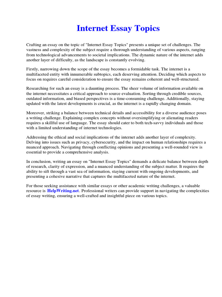 Internet Essay Topics | PDF | Staining | Concrete