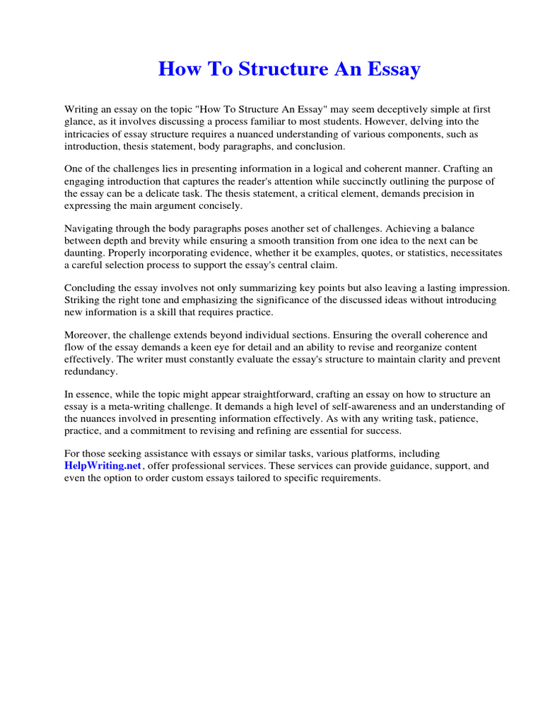 How To Structure An Essay | PDF | Opec | Essays