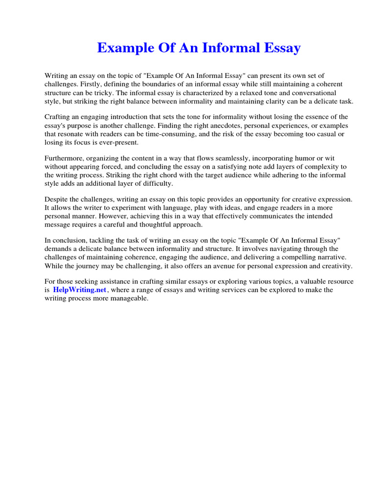 Example of An Informal Essay | PDF | Armenian Genocide | Tragedy