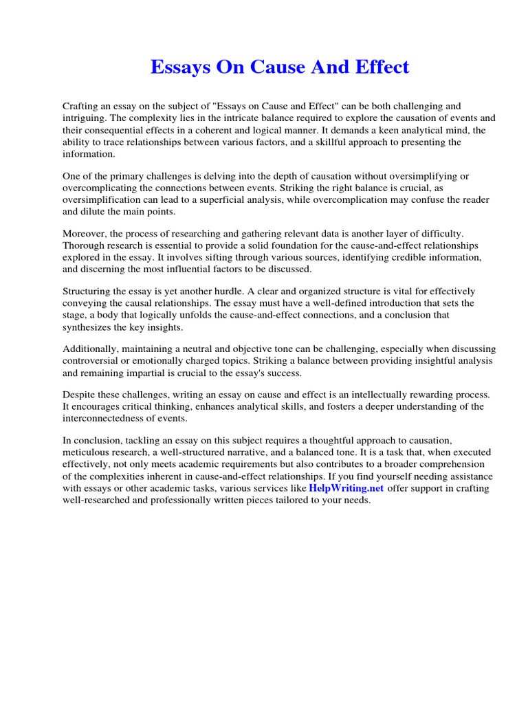 Essays On Cause And Effect Pdf Circadian Rhythm Causality