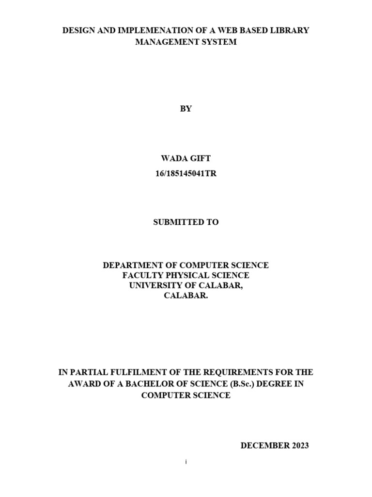 Web Based Library Management System | PDF | Libraries | Digital Library