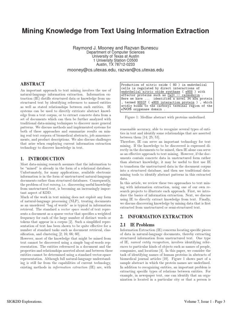Mining Knowledge From Text Using Information Extraction | Download Free PDF | Data Mining | Part ...