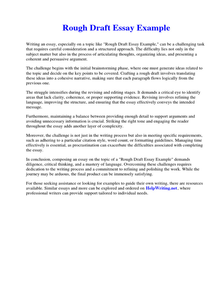 Rough Draft Essay Example | PDF | Trust Law | Essays