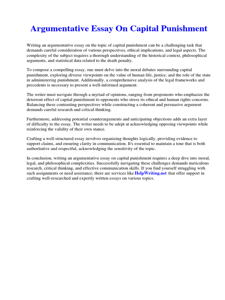 Argumentative Essay On Capital Punishment | PDF | United States Navy ...