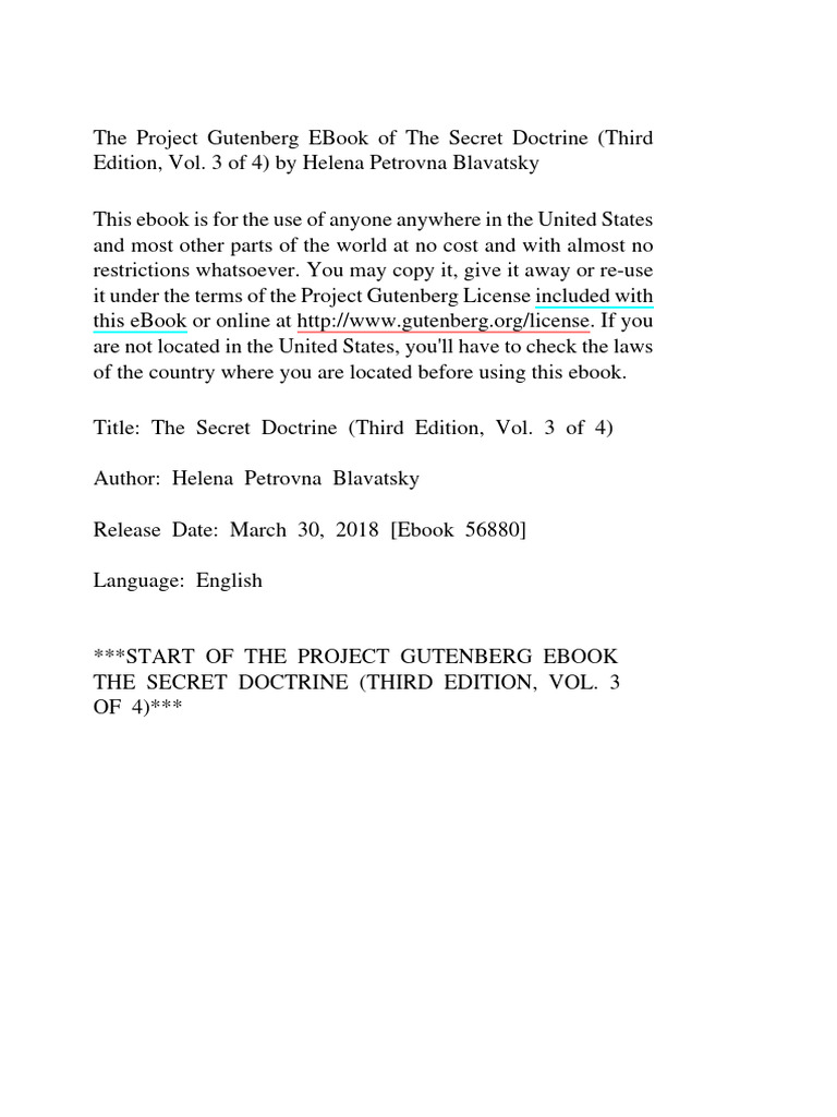 The Secret Doctrine - Volumn 3 - H P Blavatsky | PDF | Neoplatonism | Plato