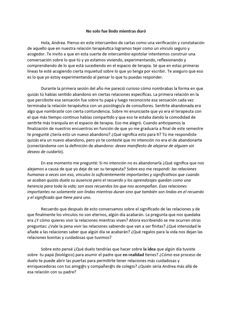 No Solo Fue Lindo Mientras Duró | PDF