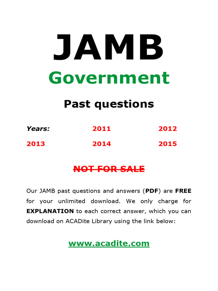 Jamb Government Past Questions 11 15 | PDF | Nigeria | Sovereignty