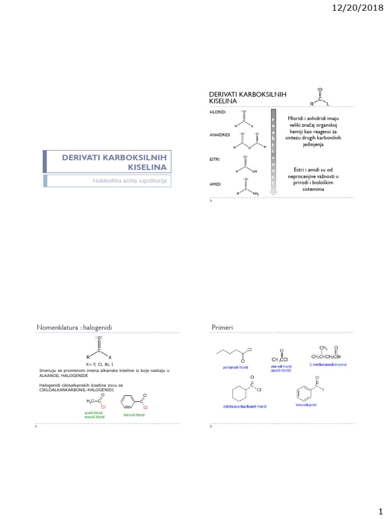 Derivati Karboksilnih Kiselina | PDF