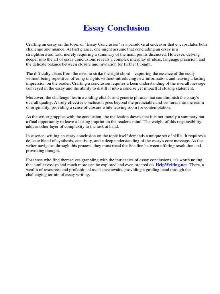 Essay Conclusion | PDF | Essays | Nursing