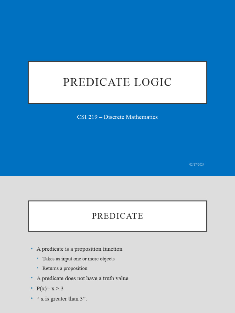Predicate - 1 | PDF | Proposition | Syntax (Logic)