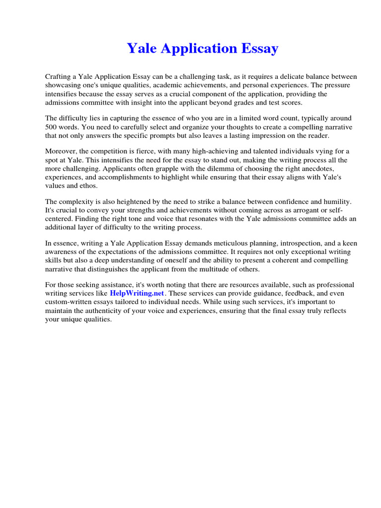 Yale Application Essay | Download Free PDF | Jesus | Brand