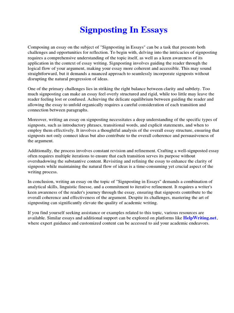 Signposting in Essays | PDF | Uncle Tom's Cabin | Essays