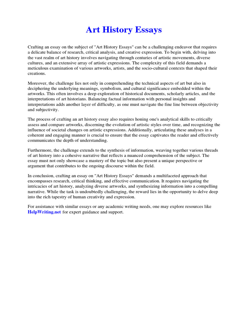 Art History Essays | PDF
