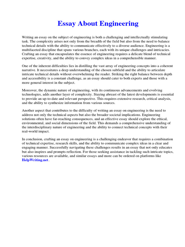 Essay About Engineering | PDF | Petroleum | Cannabis (Drug)