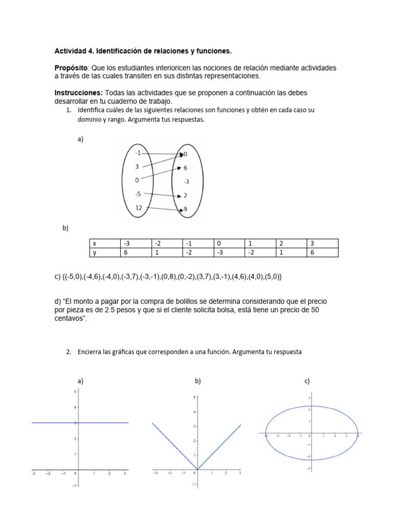Act No 4 Relaciones y Funciones | PDF