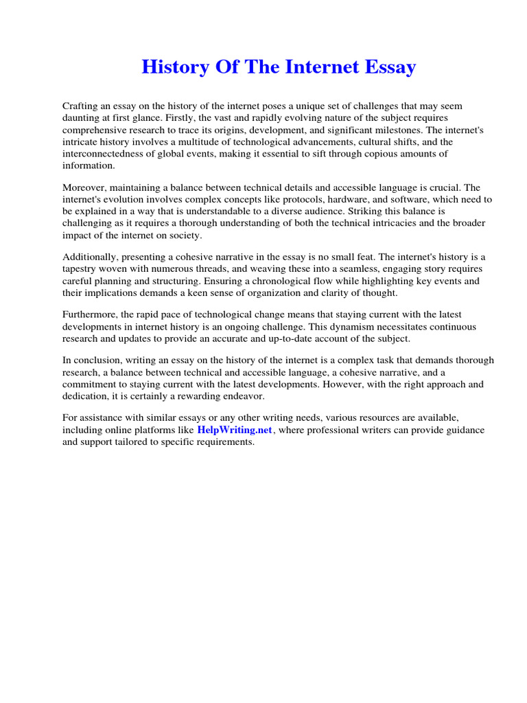 History of The Internet Essay | PDF | Intention | Pottery