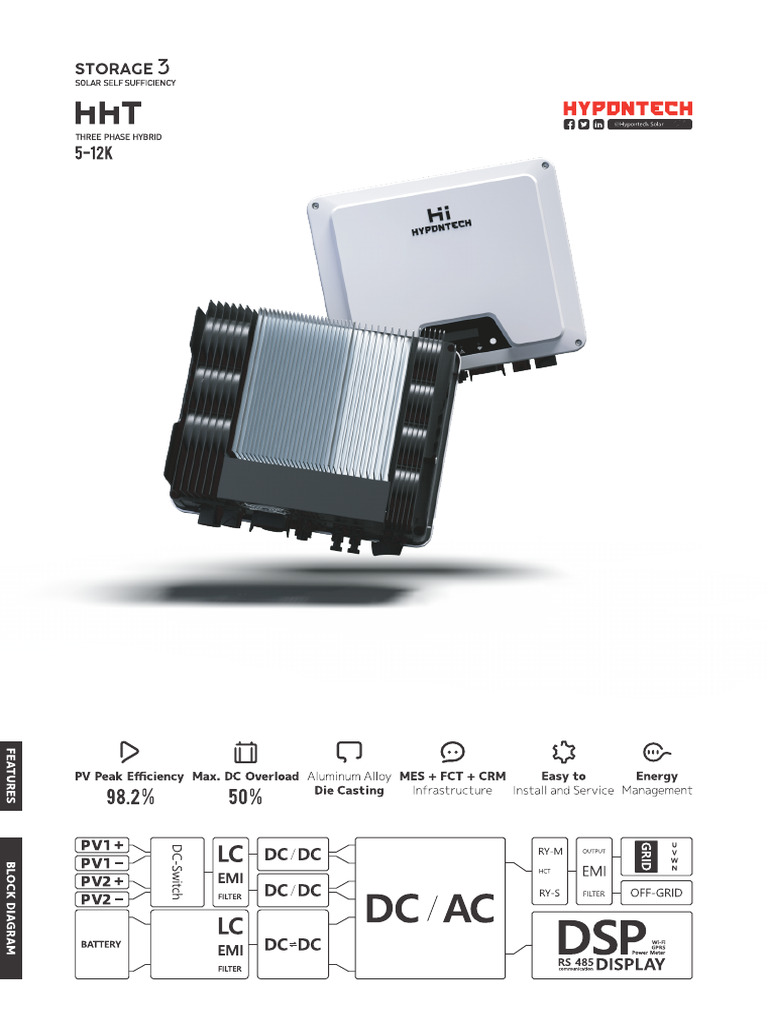 Datasheet HHT 5 12K En | PDF | Alternating Current | Electrical Grid