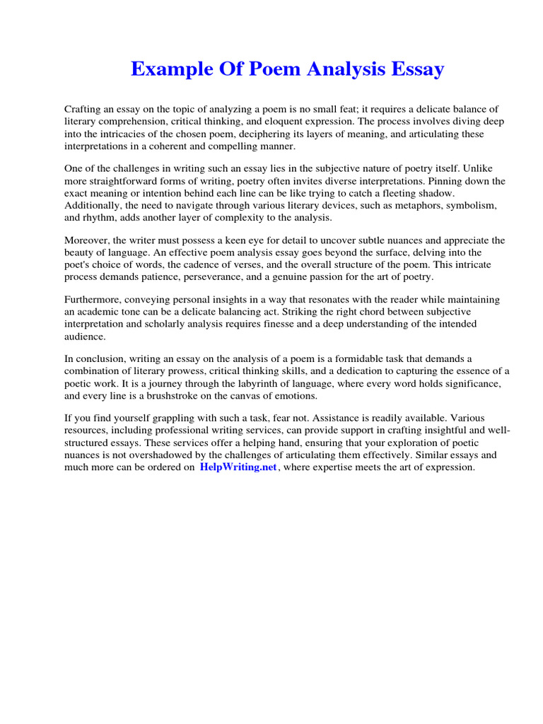 Example of Poem Analysis Essay | PDF | Poetry | Aeneas