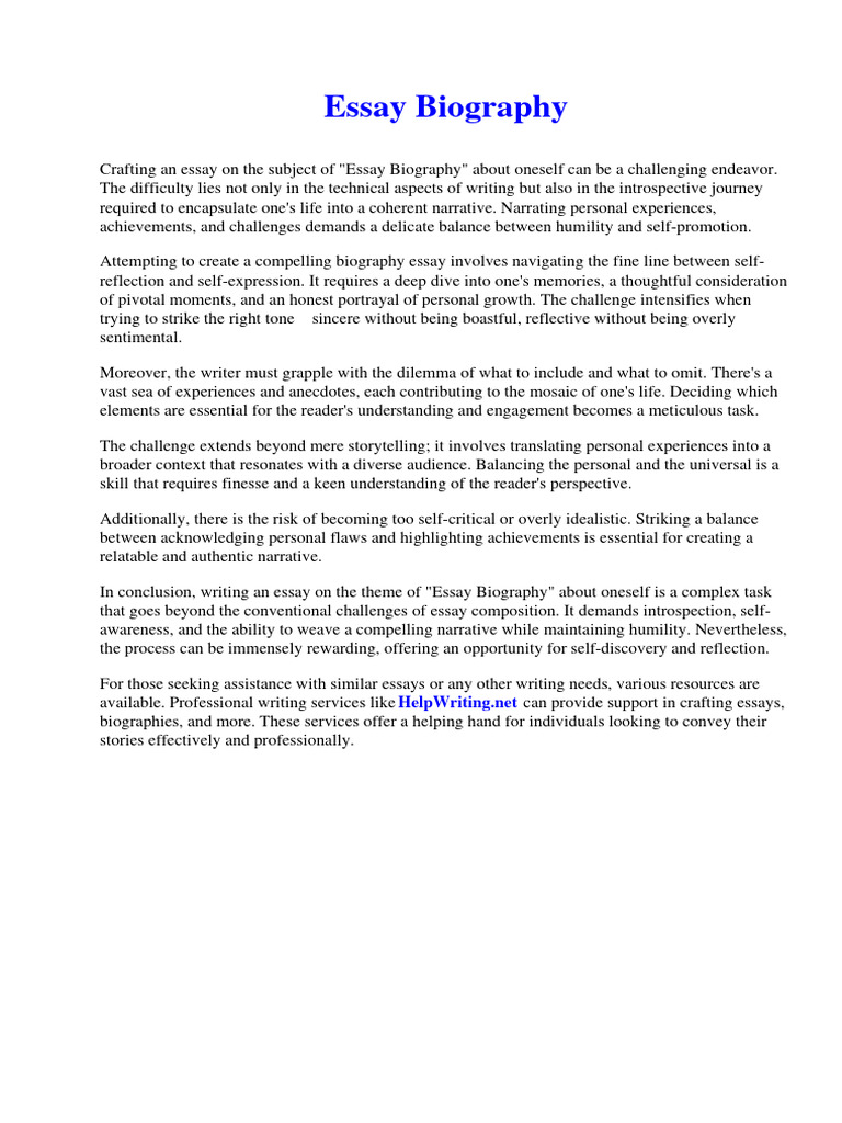 Essay Biography | PDF