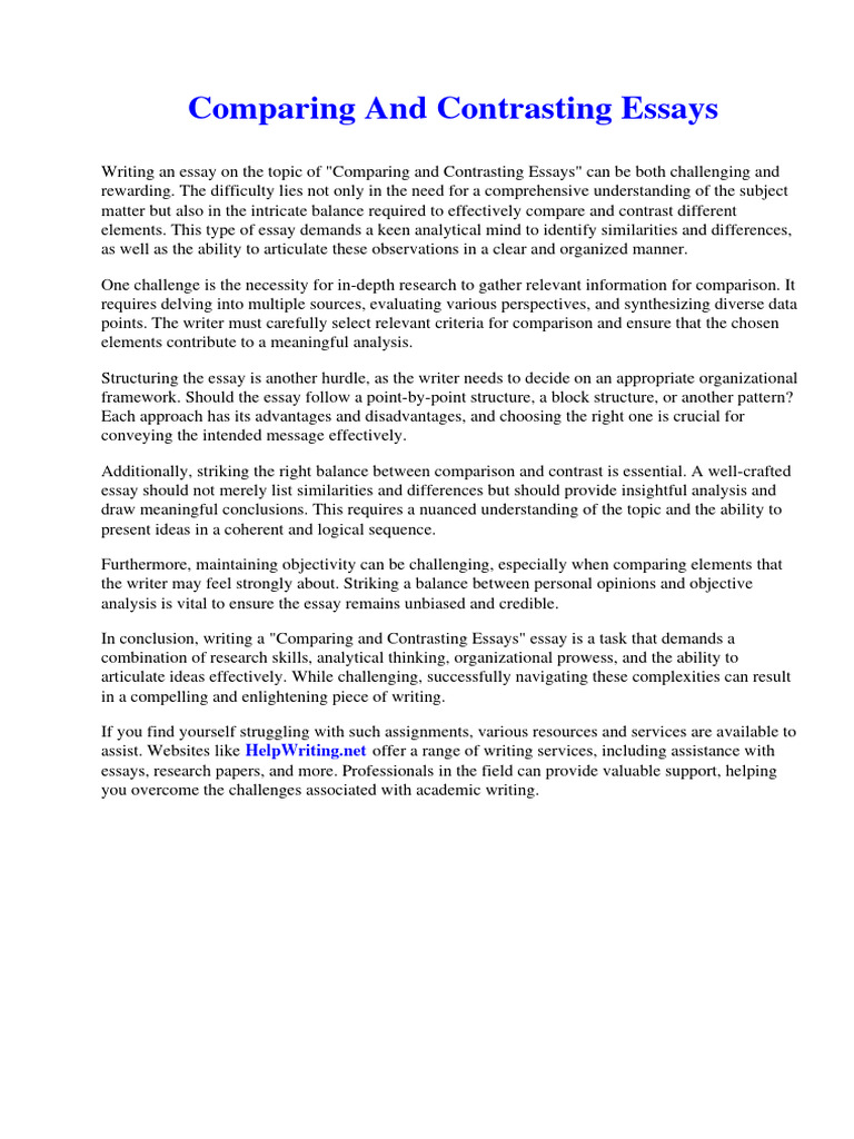Comparing and Contrasting Essays | Download Free PDF | Mitzvah | Cancer