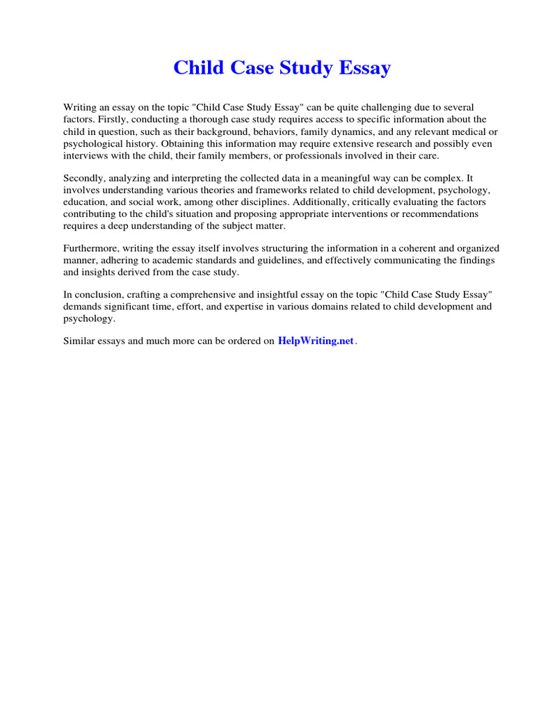 Child Case Study Essay | PDF | White Fang | Gospel Music