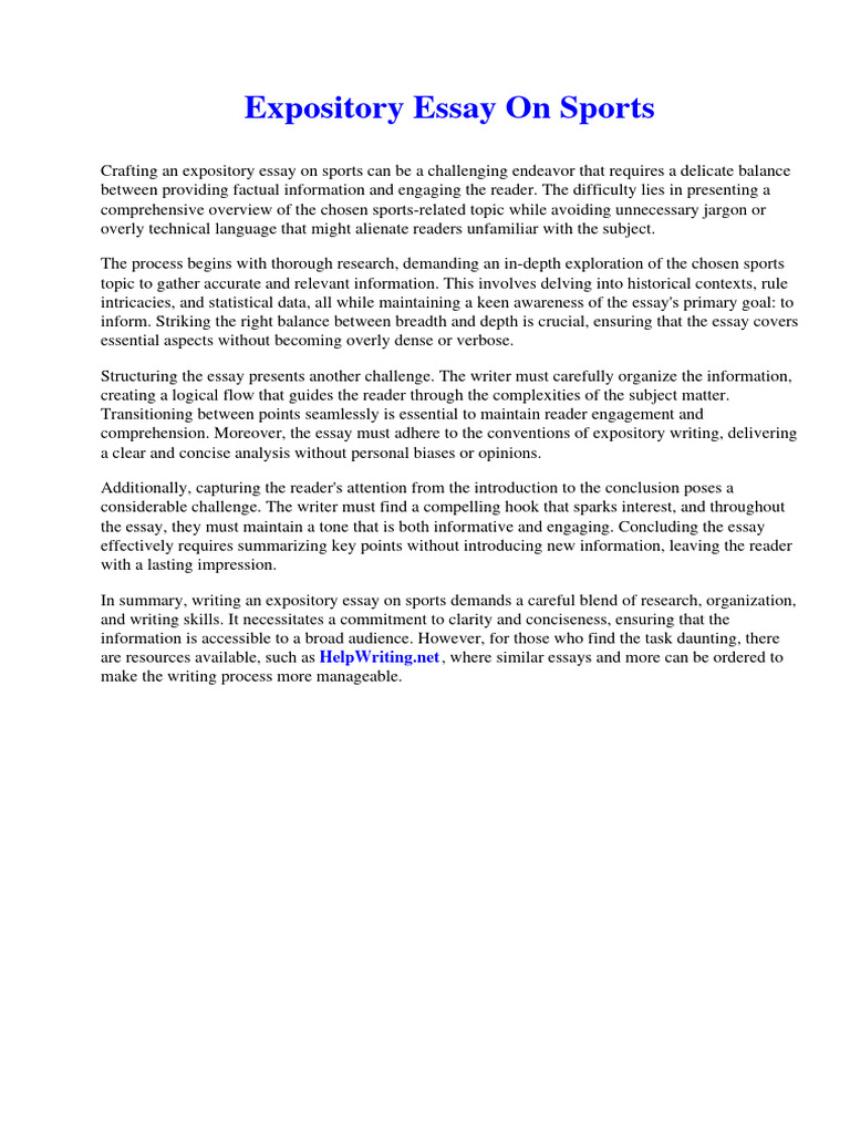 Expository Essay On Sports | PDF | Macbeth | Dentistry