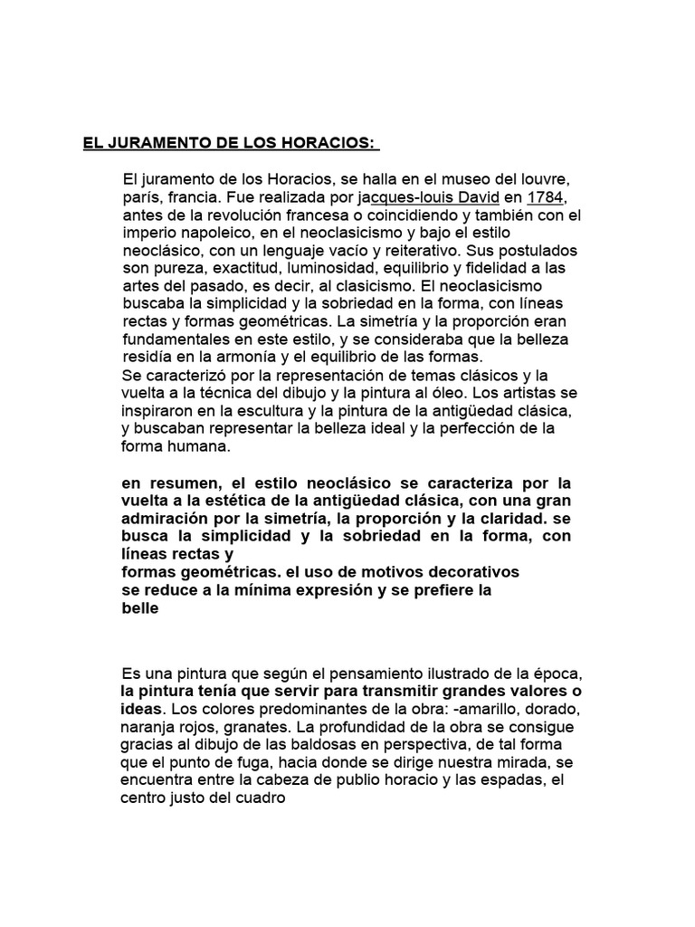 El Juramento de Los Horacios | PDF
