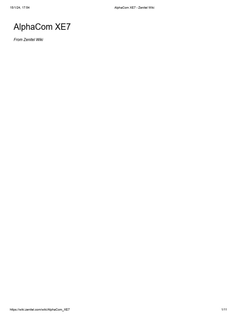 AlphaCom XE7 Installation Guide | PDF | World Wide Web | Internet & Web